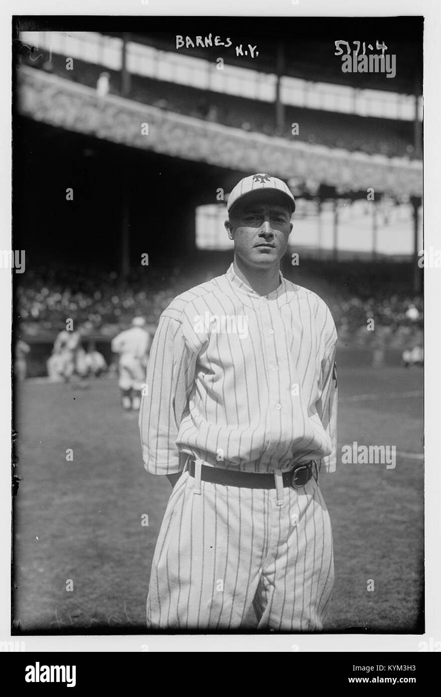 A historical photograph of Jesse Barnes, a baseball player from New ...