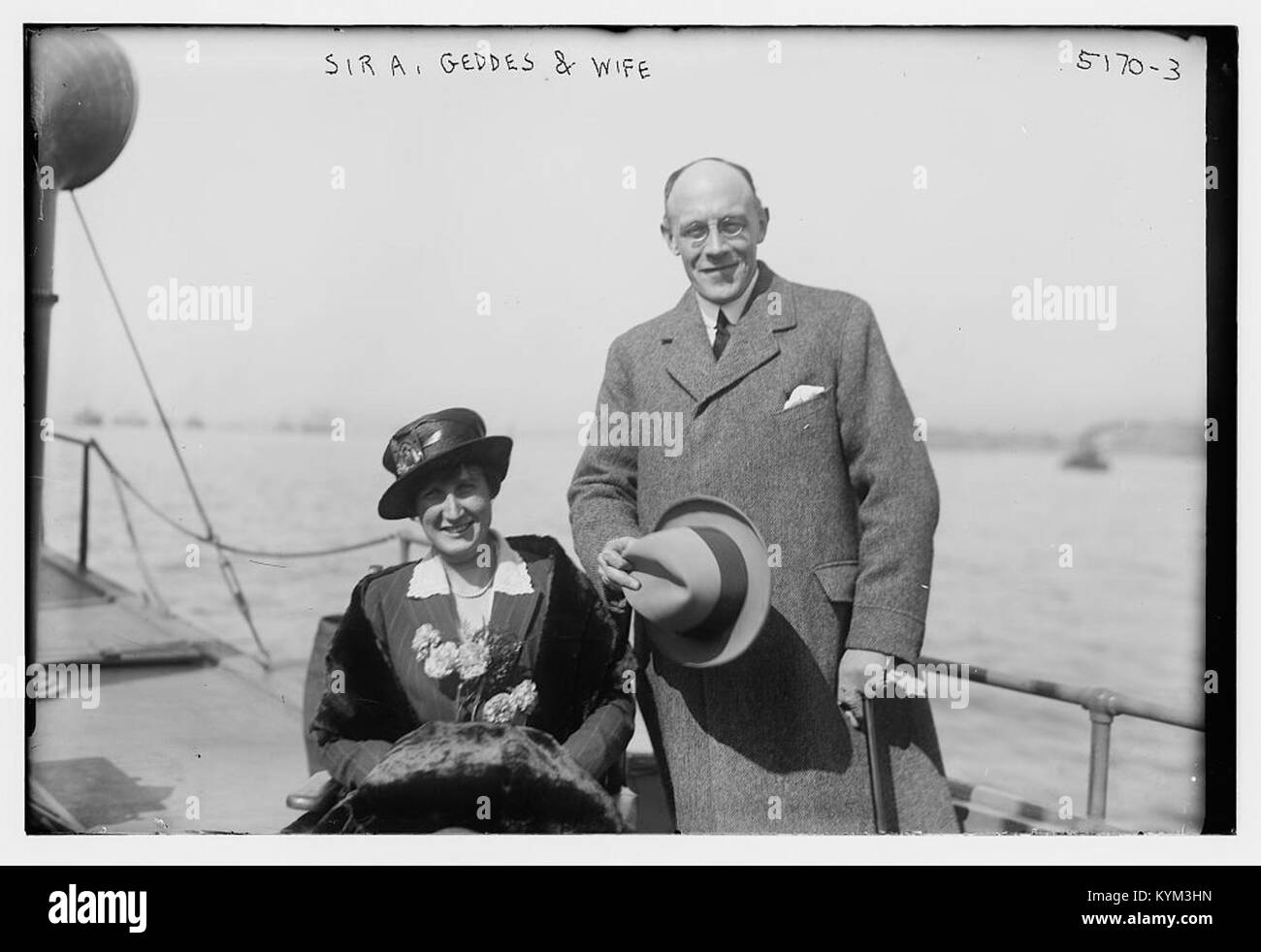 A historical photograph of Sir A Geddes and his wife, taken by the ...