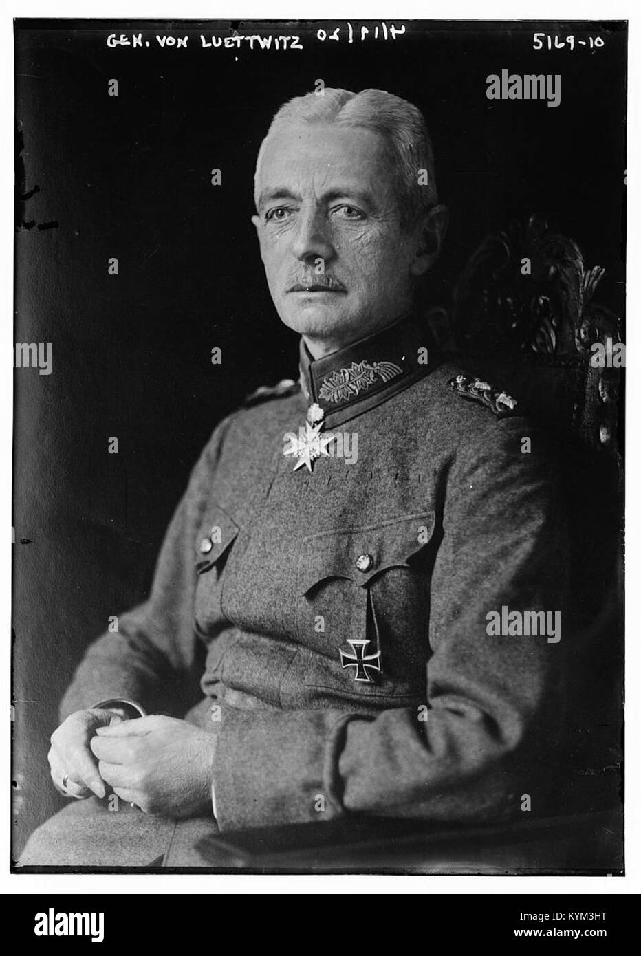 A historical portrait of General Von Luettwitz, a German military ...
