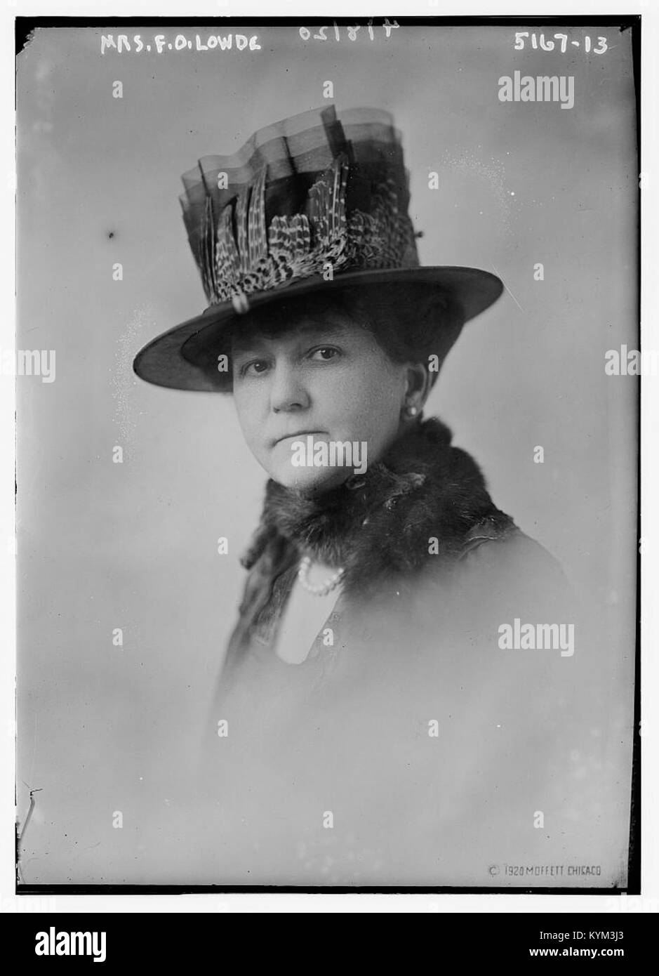 This image captures Mrs. F.O. Lowde (also known as Lowden), showcasing ...