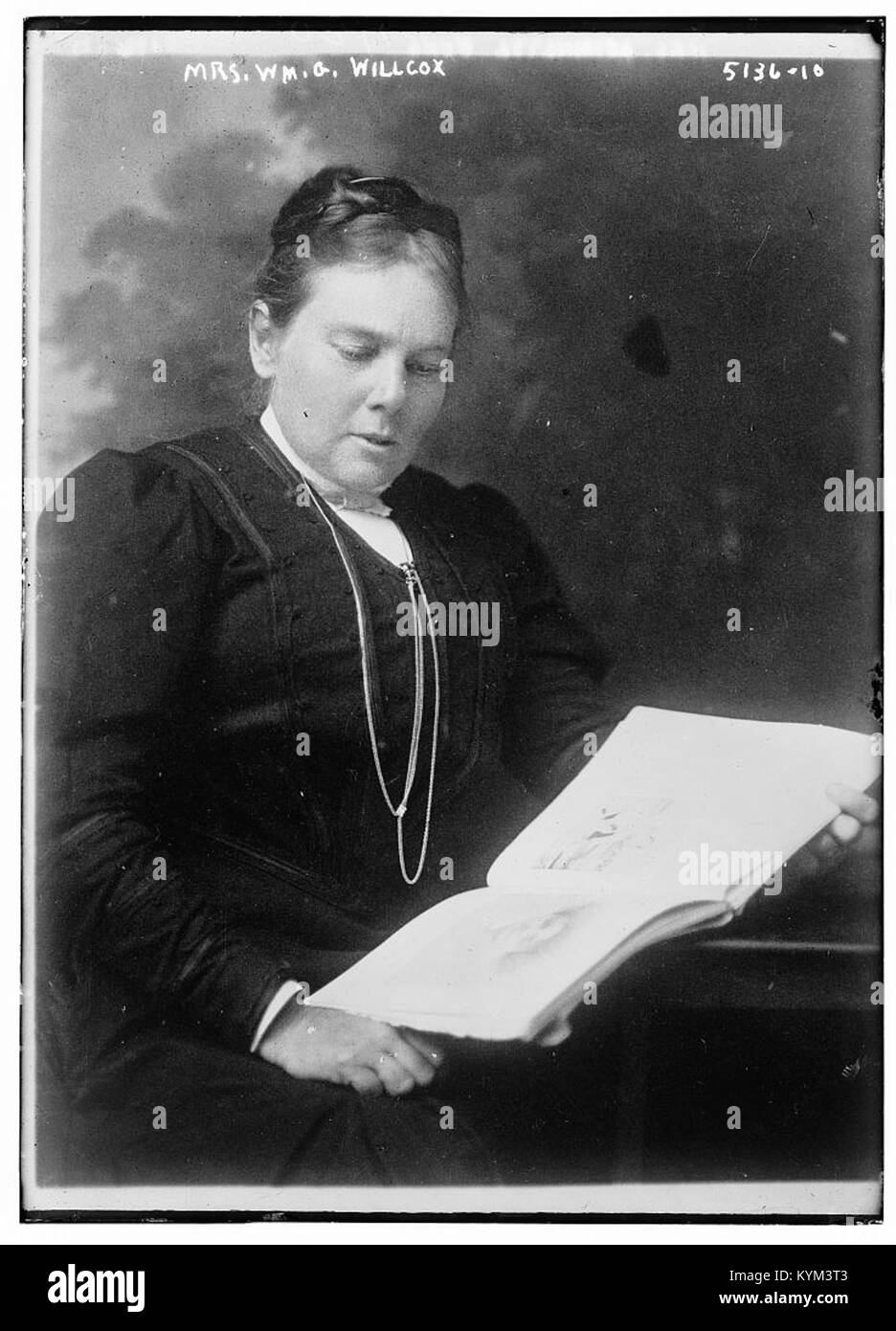 A historical portrait of Mrs. Wm G. Willcox, captured in a formal pose ...