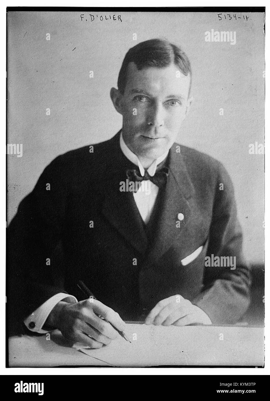 A historic photograph showing F. D'Olier in an early 20th century ...