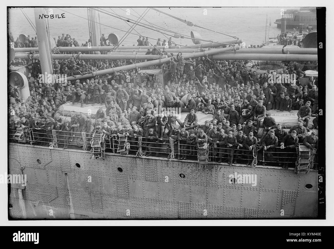 A historical image of the MOBILE, a ship that was photographed at a ...