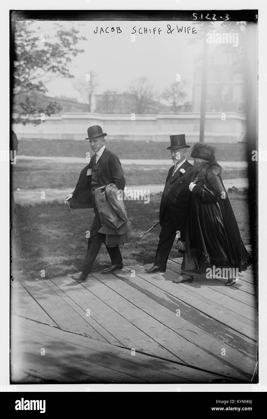 A historic photograph of Jacob Schiff and his wife, captured in the ...