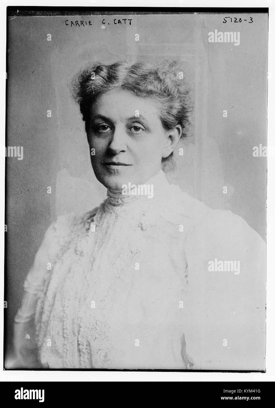 A portrait of Carrie Chapman Catt, a prominent suffragist and women's ...