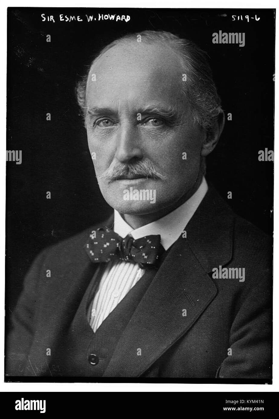 Portrait of Sir Esme W. Howard, a British diplomat, in a historical ...