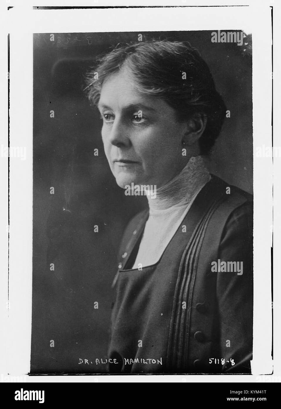 A historic photograph of Dr. Alice Hamilton, a pioneer in the field of ...