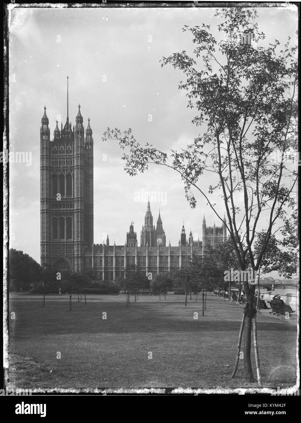 A historical photograph showing Westminster in London, taken between ...