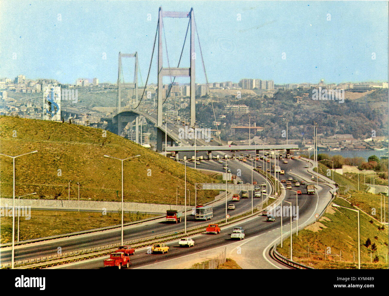 A photograph of the Bosphorus Bridge in Istanbul, Turkey, showcasing ...