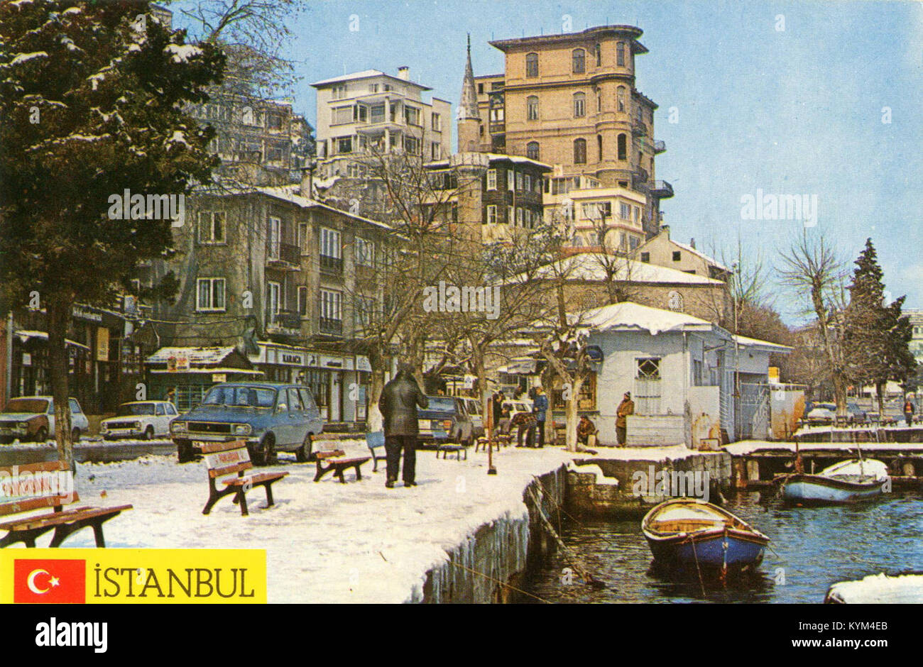 Rumelihisar Castle in Istanbul, a historical landmark, shown in an old ...