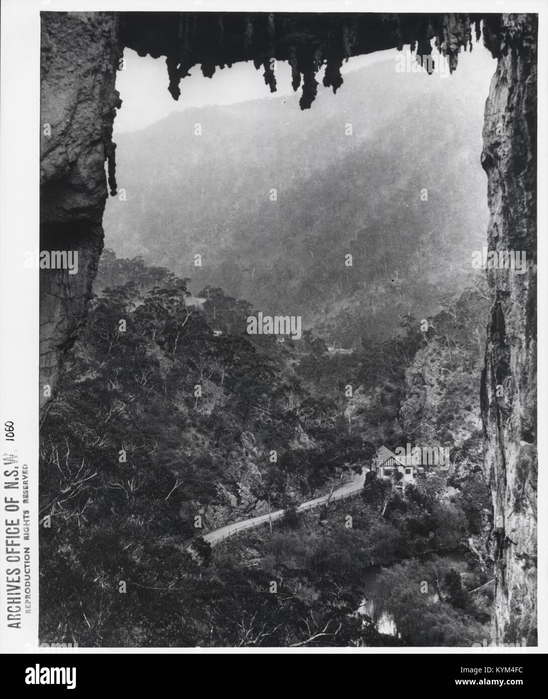 A historic image of Jenolan Caves House located within the Jenolan ...