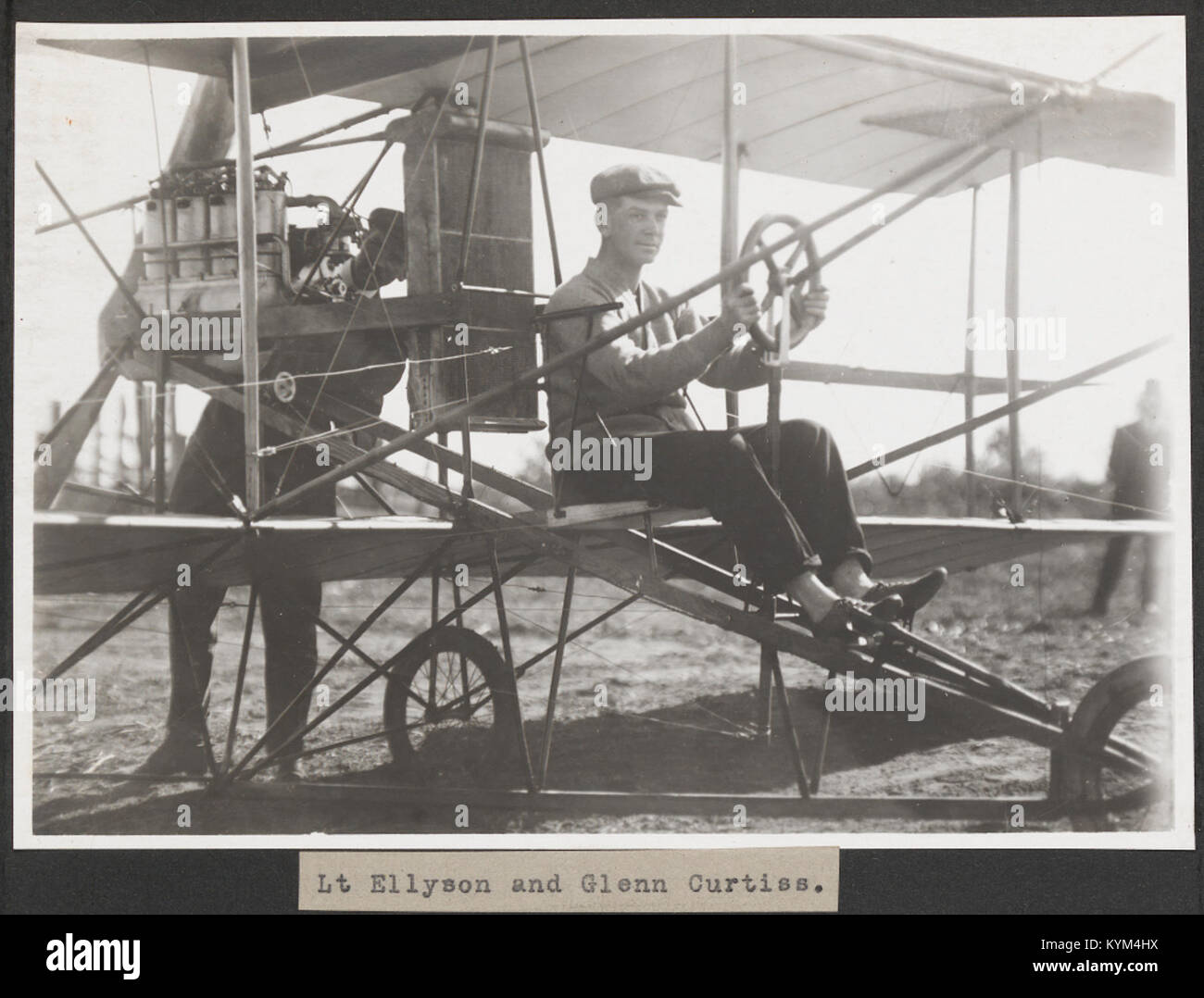 A historical photograph of Lt. Theodore Gordon Ellyson and aviation ...