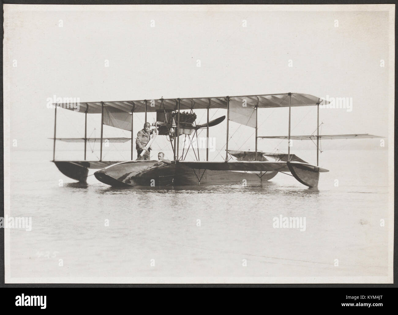 A historical photograph of a Curtiss F seaplane from the Army Air ...
