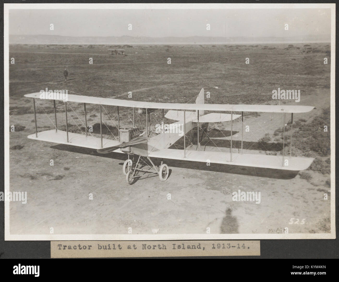 The image shows a tractor built at North Island in 1913-1914, an early ...
