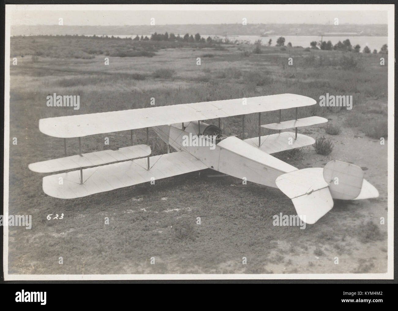 Photograph of a Curtiss Model N biplane, an early aviation aircraft ...
