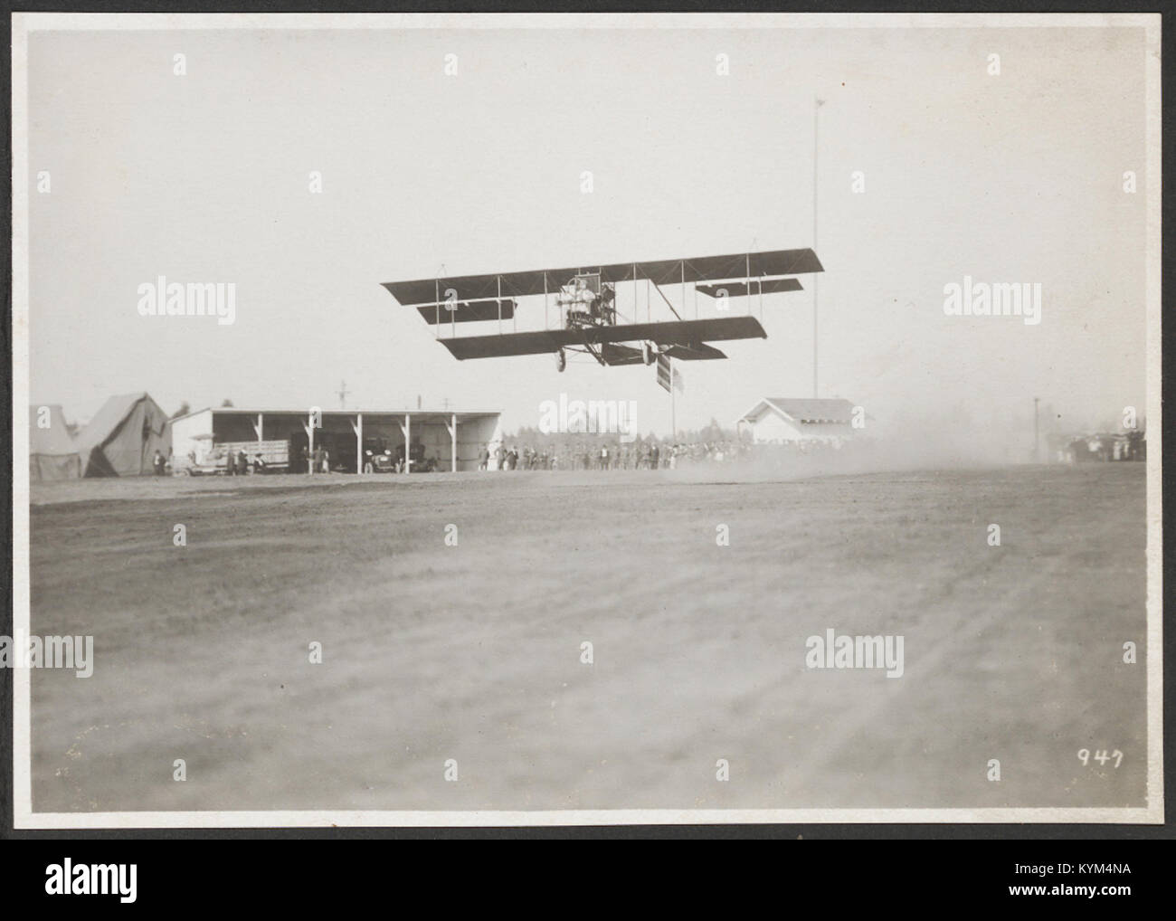 [Biplane Taking Off] 35699289453 o Stock Photo - Alamy