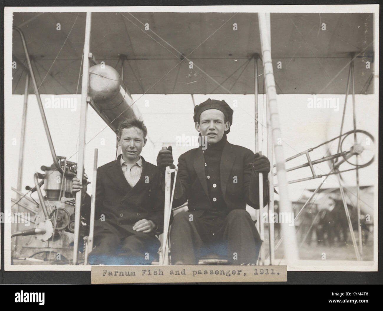 A photograph of Farnum T. Fish and a passenger, taken in 1911. The ...