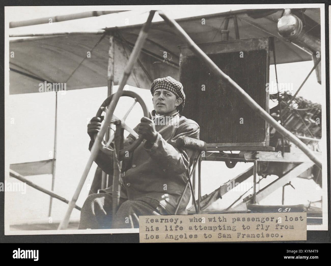 A historical photograph of aviator Horace Kearney, who tragically lost ...