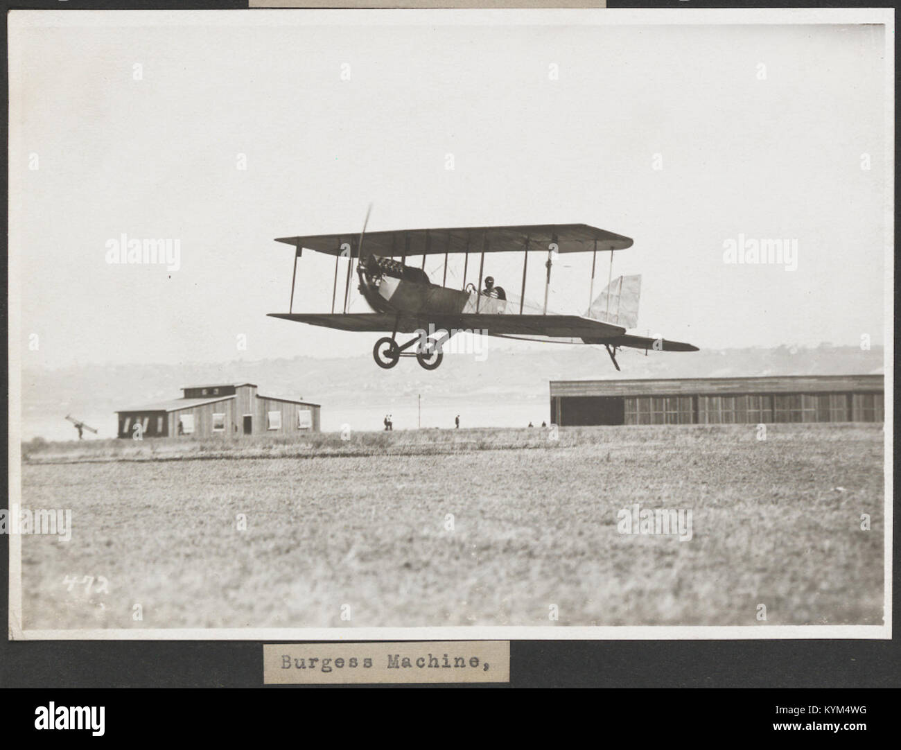 Photograph of the Burgess Model H biplane, an early aviation aircraft ...