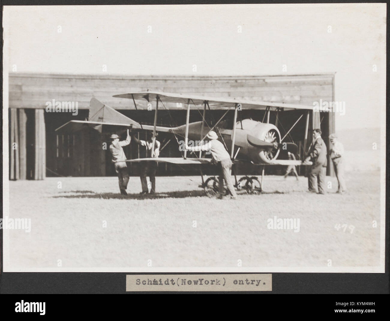 An early aviation image featuring the first Aero Squadron aircraft, a ...
