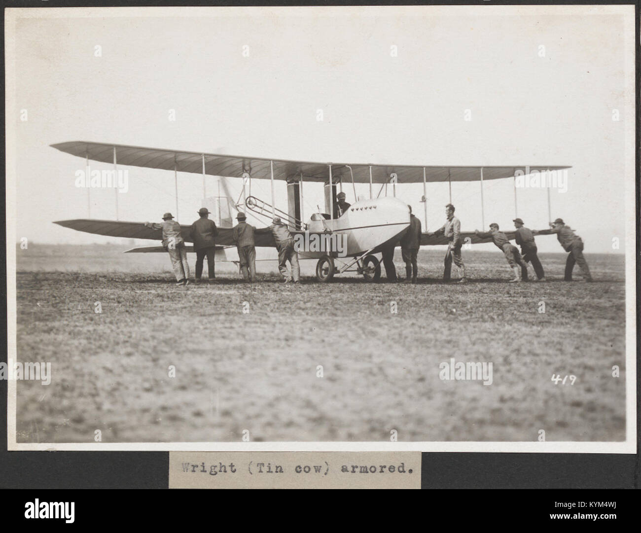 A historic image of the Wright 'Tin Cow' armored aircraft, the Wright ...