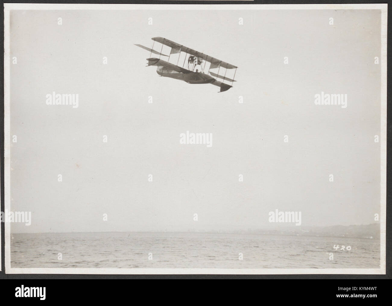 A vintage photograph of the Curtiss F-Boat, an early flying boat ...