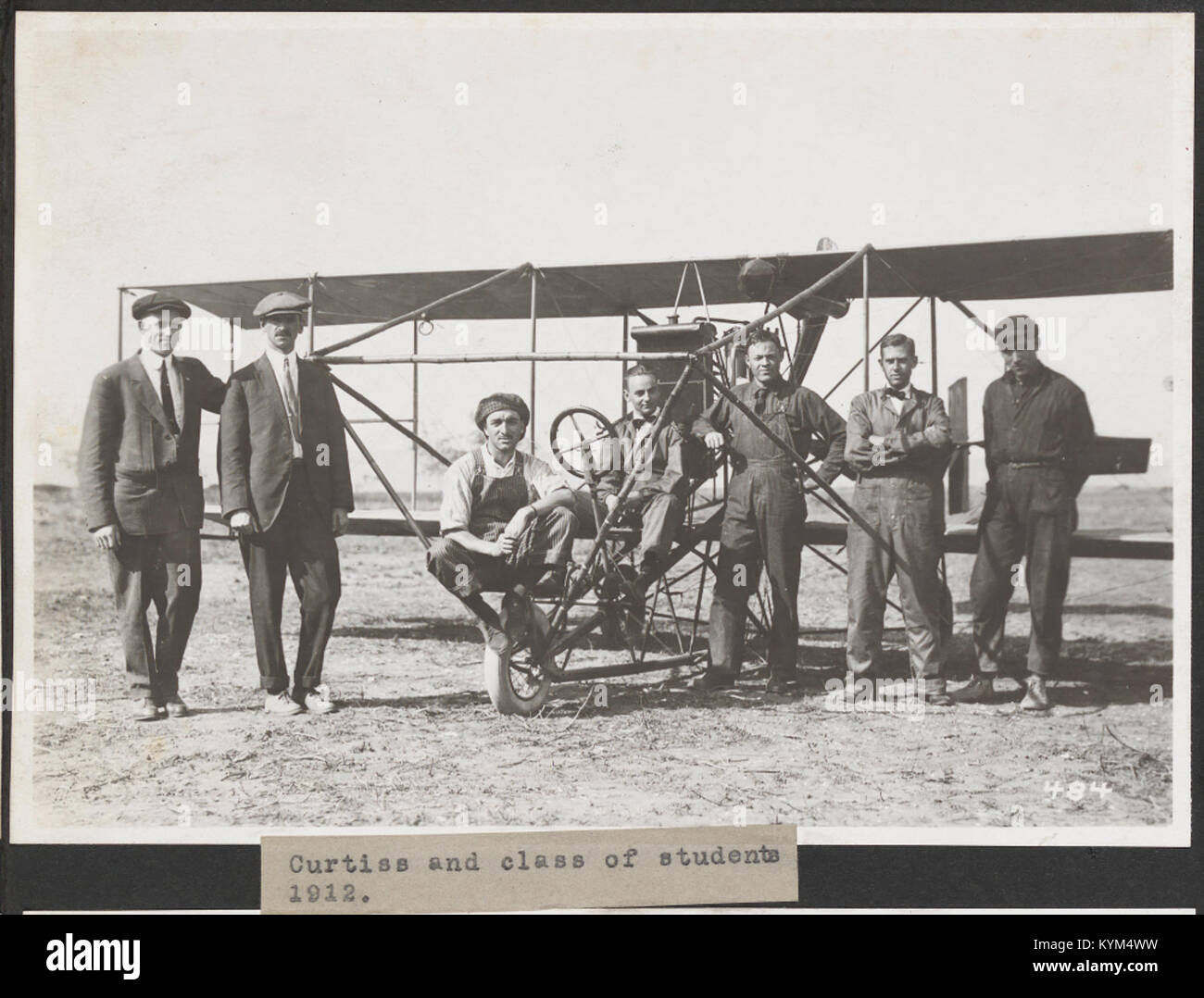 Curtiss and class of students, 1912 36319219142 o Stock Photo - Alamy