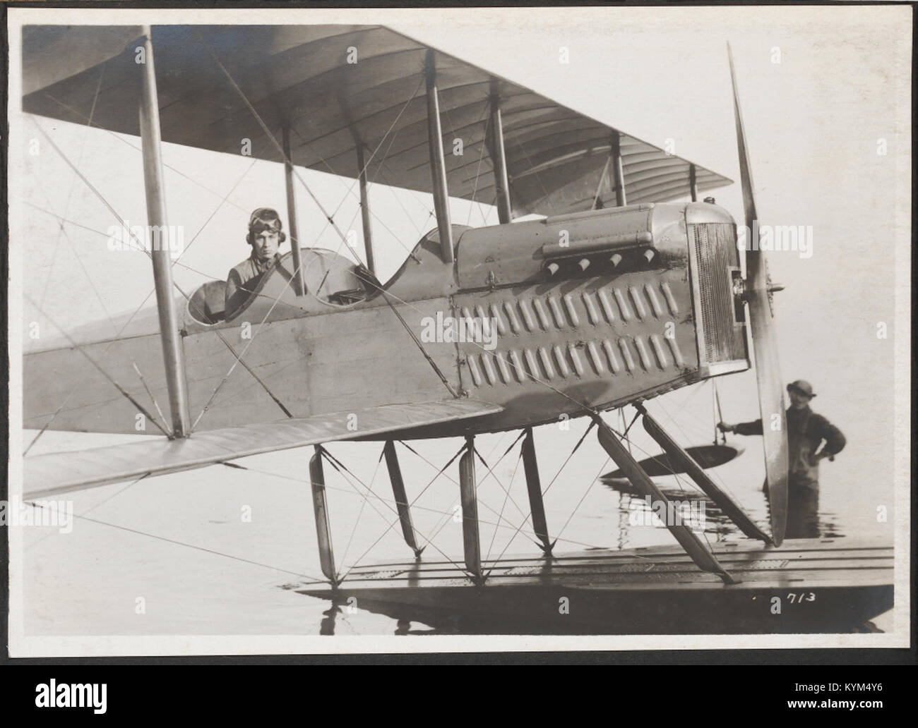 The image from the Martin TT archives, showing a biplane piloted by ...