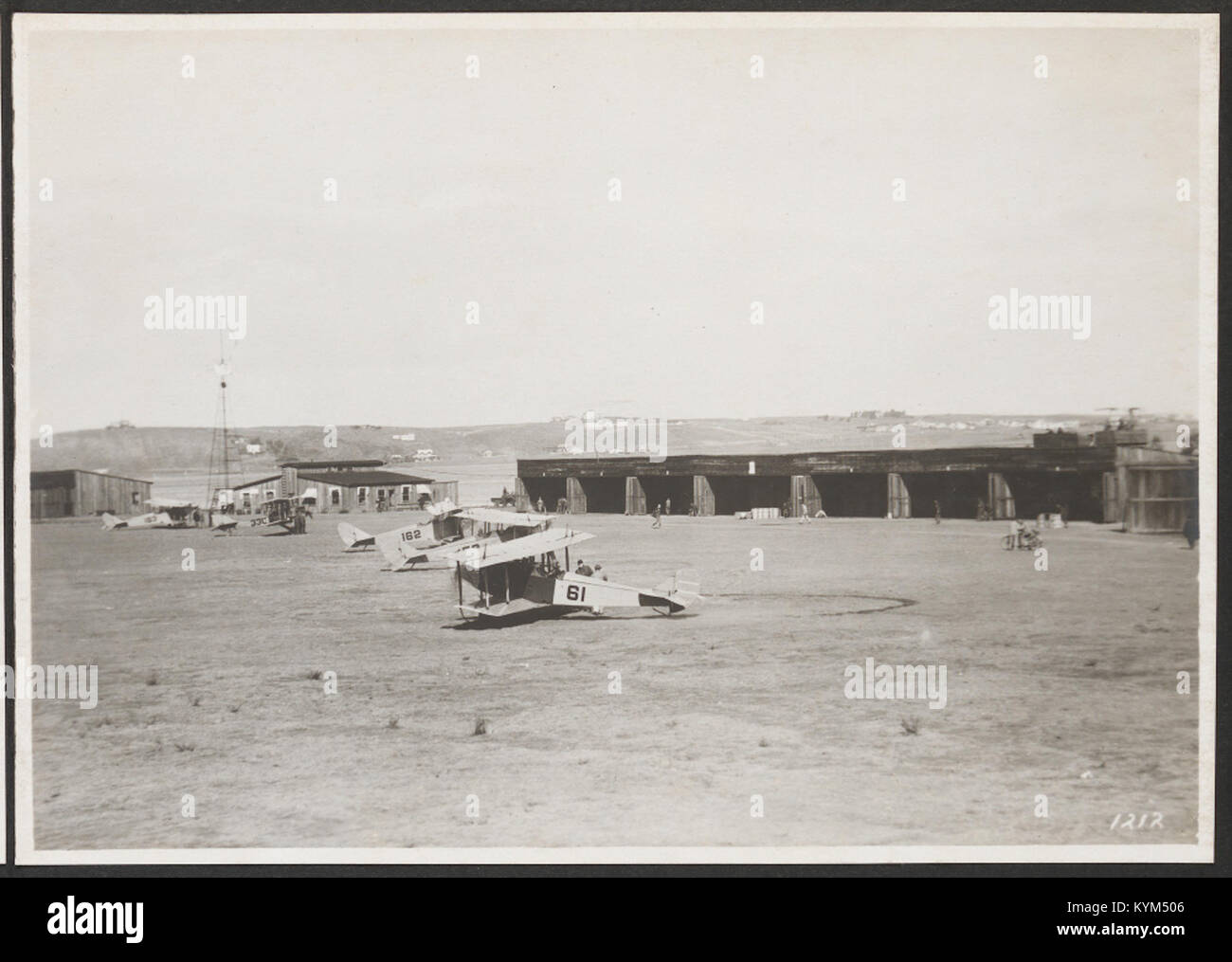Curtiss Biplanes, specifically the Curtiss Model N-8, lined up on an ...