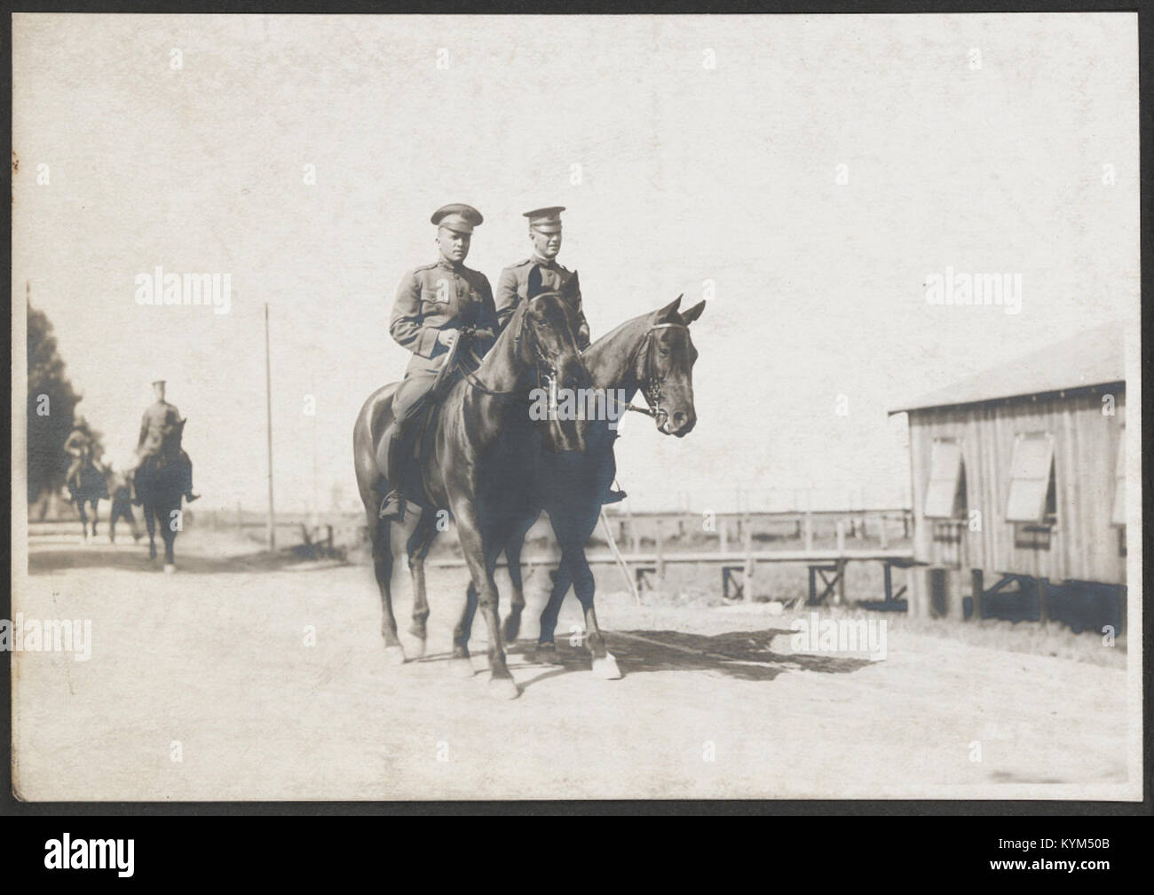 Image of Signal Corps officers on horseback, part of the U.S. Army ...