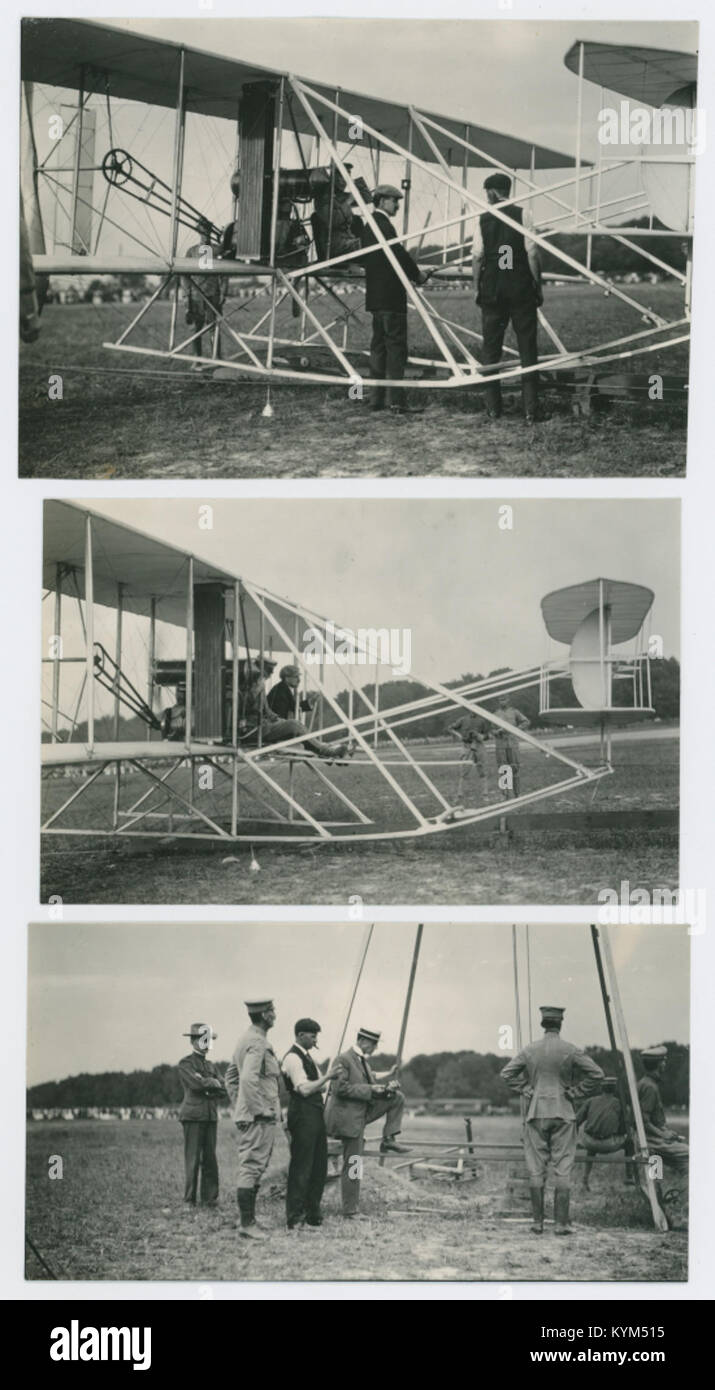 This historic photograph captures the testing of an Army Wright biplane ...