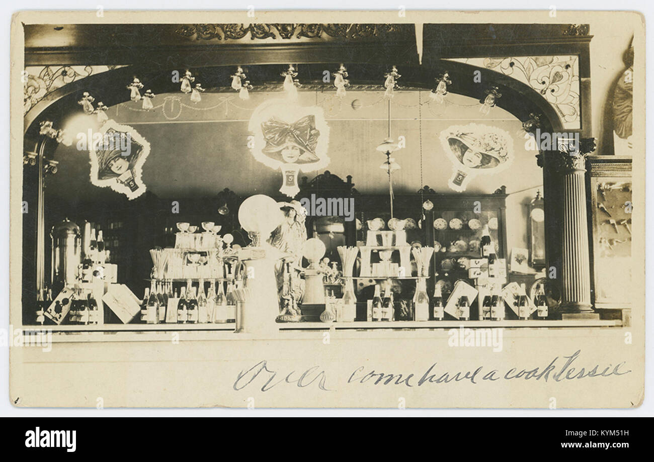 An illustration of Magee's Drug Store, a historic drugstore that once ...