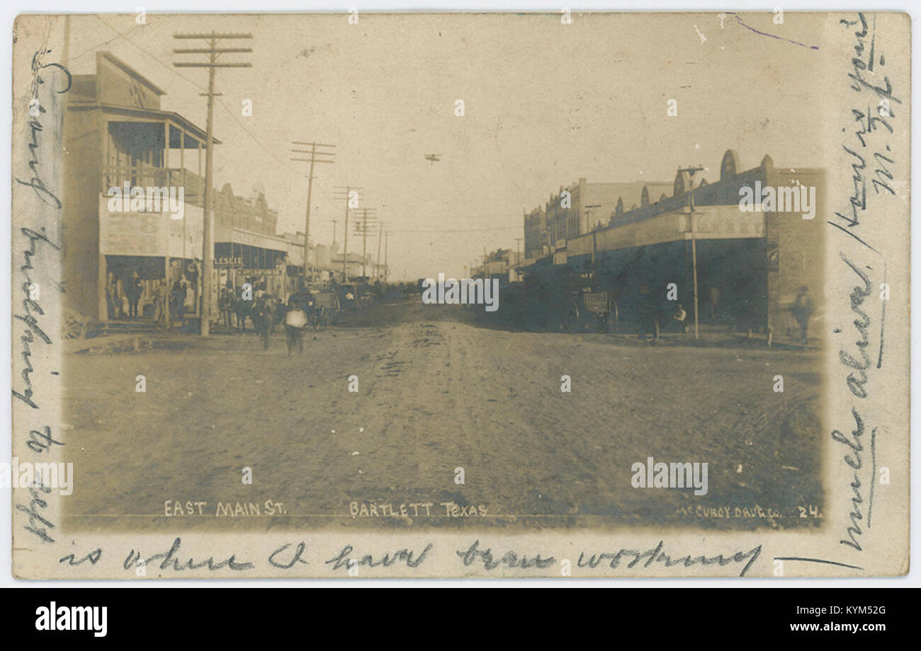 A historic illustration of East Main Street, featuring buildings and ...
