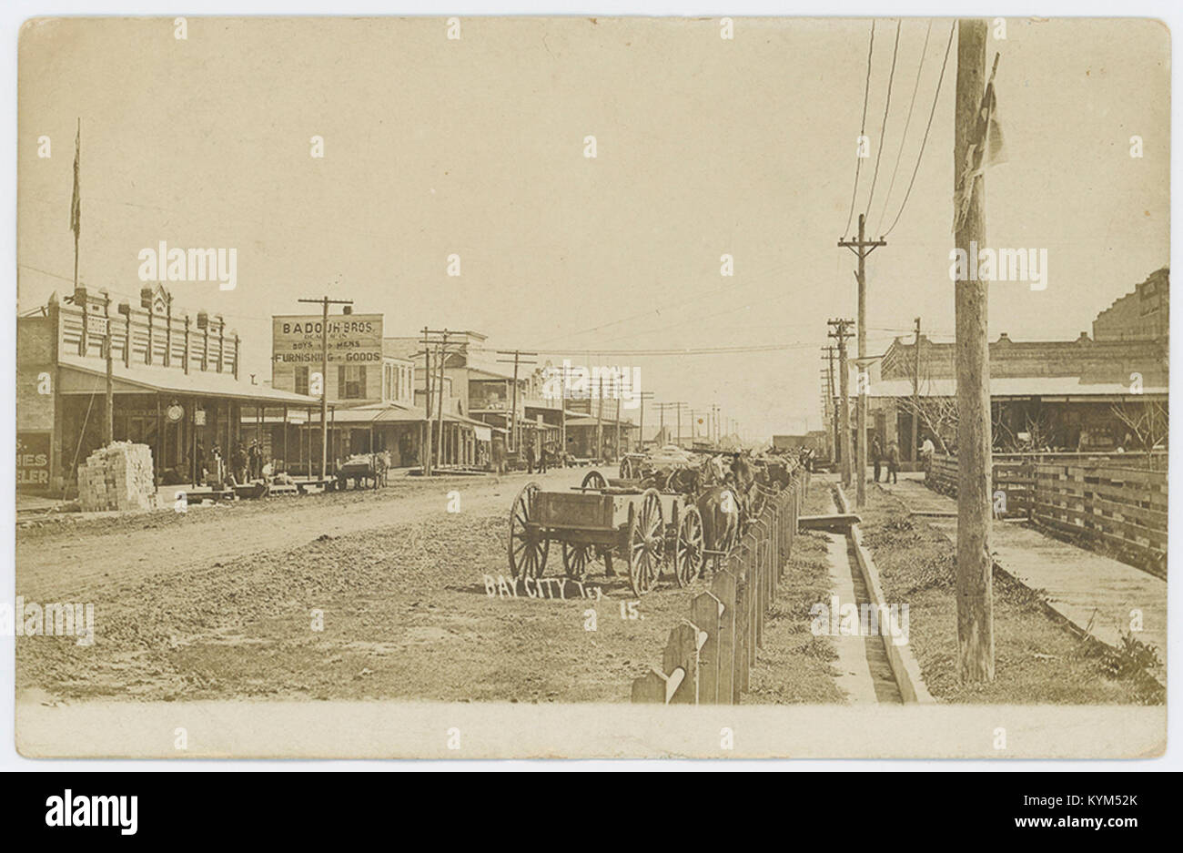 A historical photograph of Bay City, Texas, capturing the town's ...