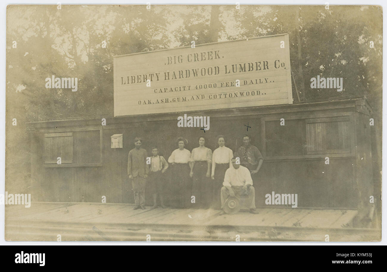 Photograph from the Liberty Hardwood Lumber Company in Big Creek, Texas ...