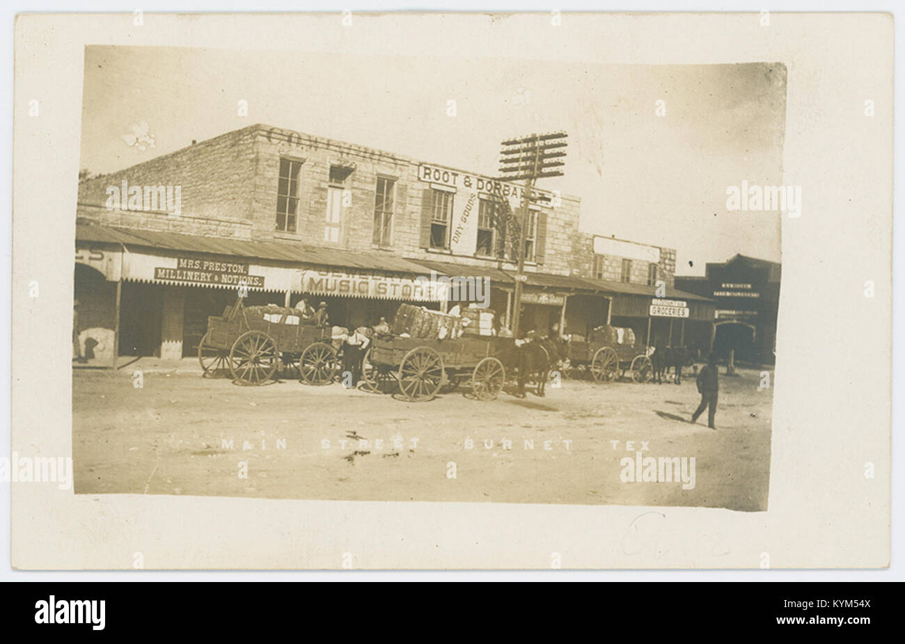 A historical photograph of Main Street in Burnet, Texas, showcasing the ...