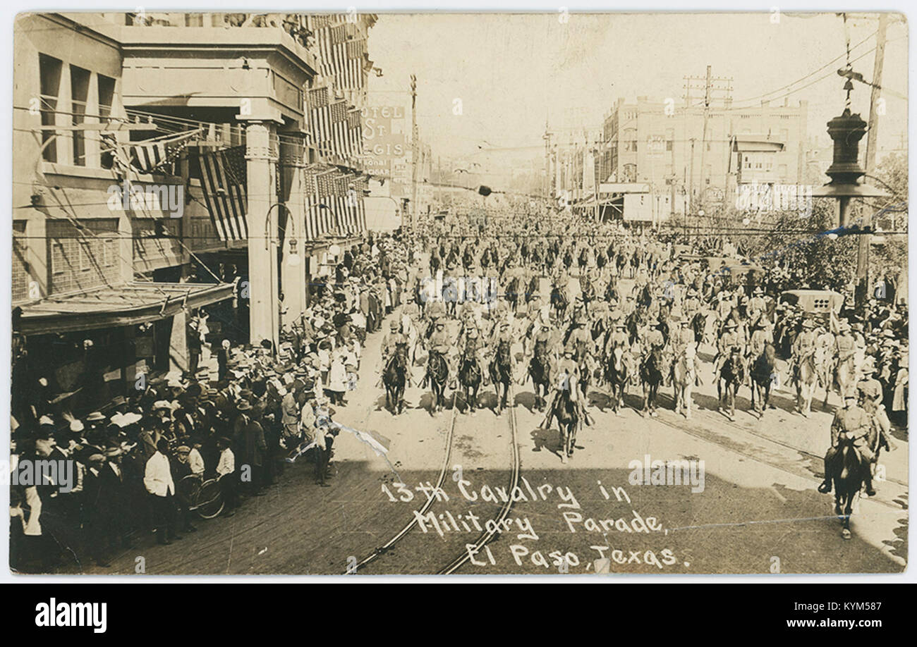 Photograph of the 13th Cavalry Regiment participating in a military ...