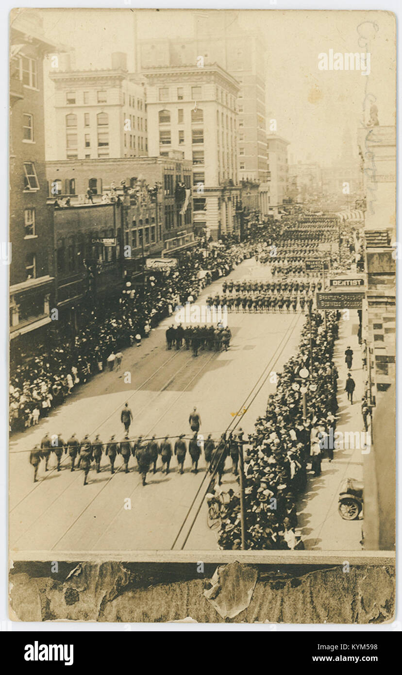 #A group of soldiers marching during a military parade in Fort Worth ...