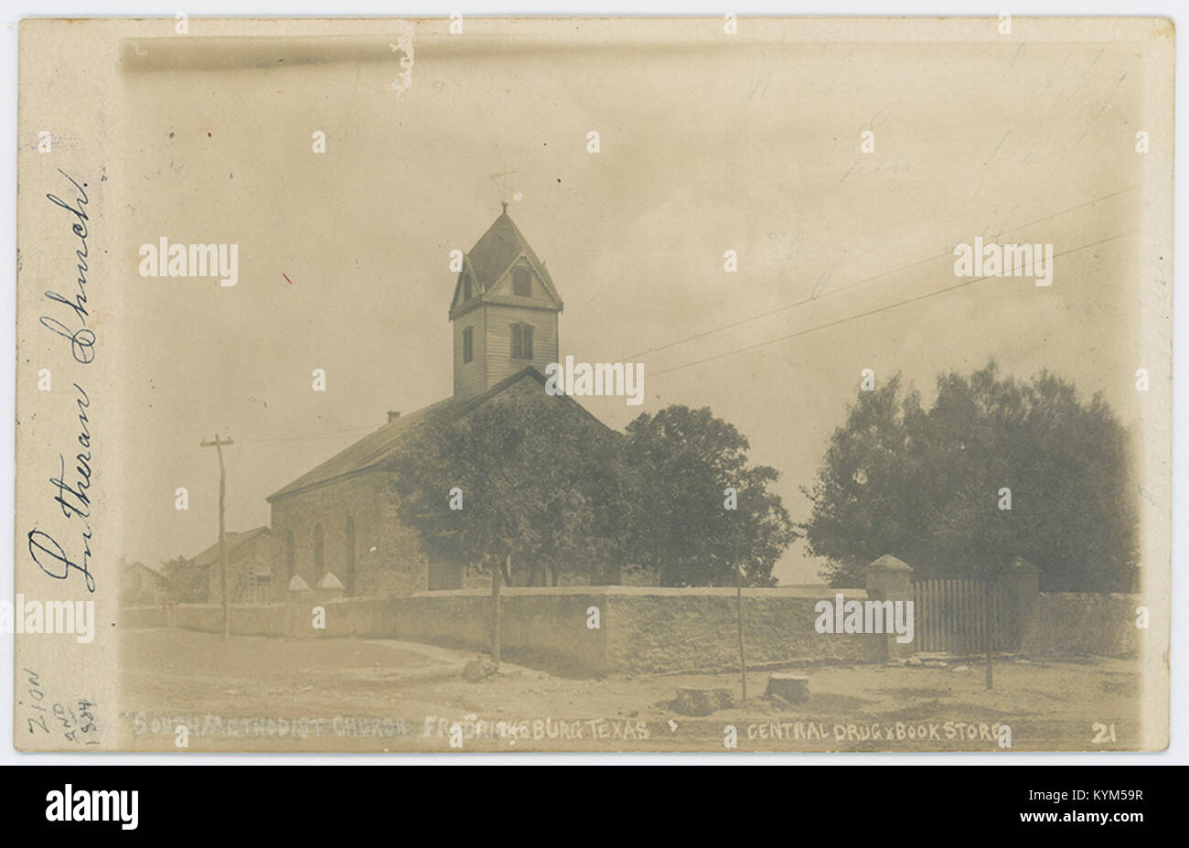 A historic photograph of the South Methodist Church, located in Texas ...