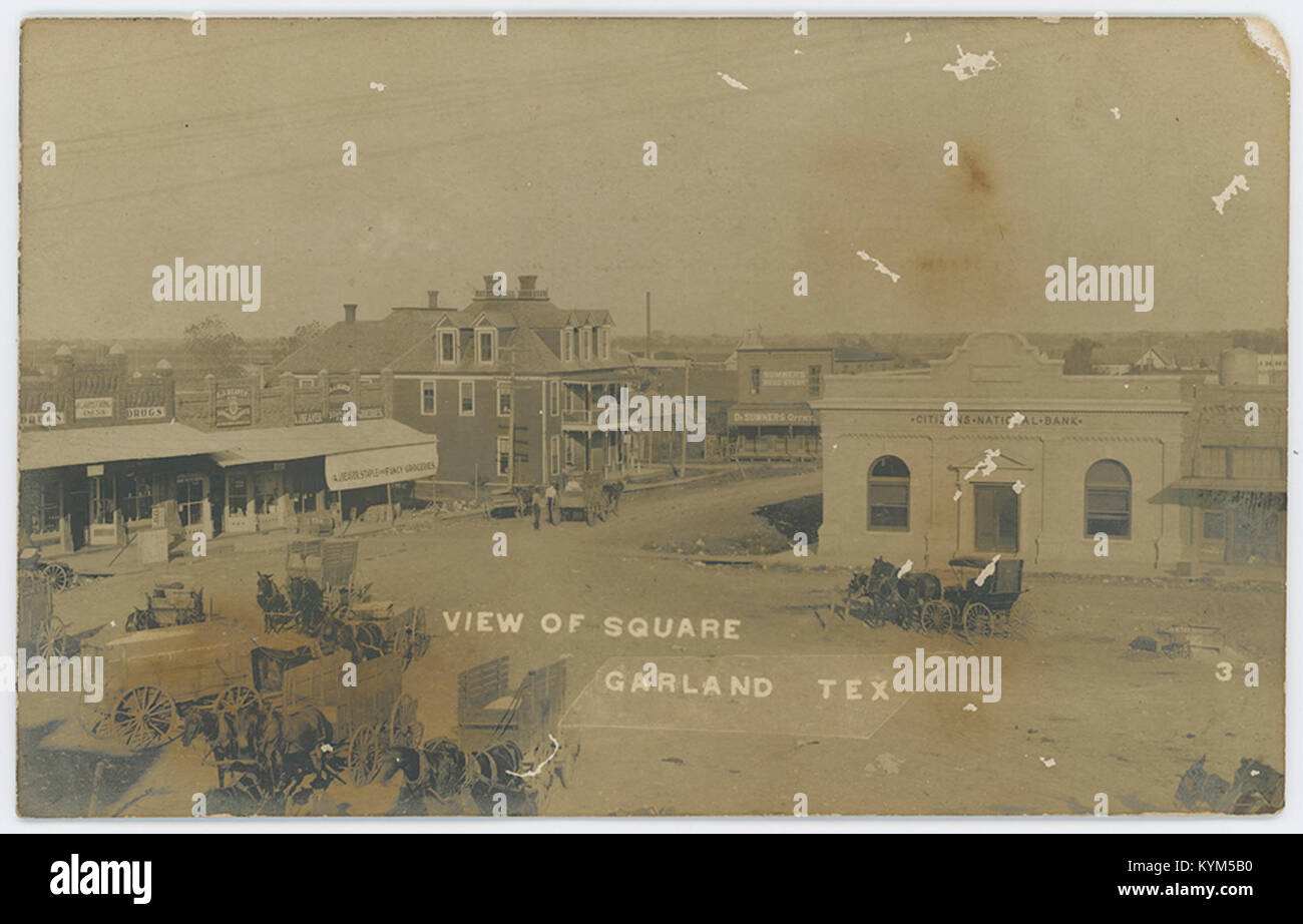 Historic view of the square in Garland, Texas, captured as part of a ...