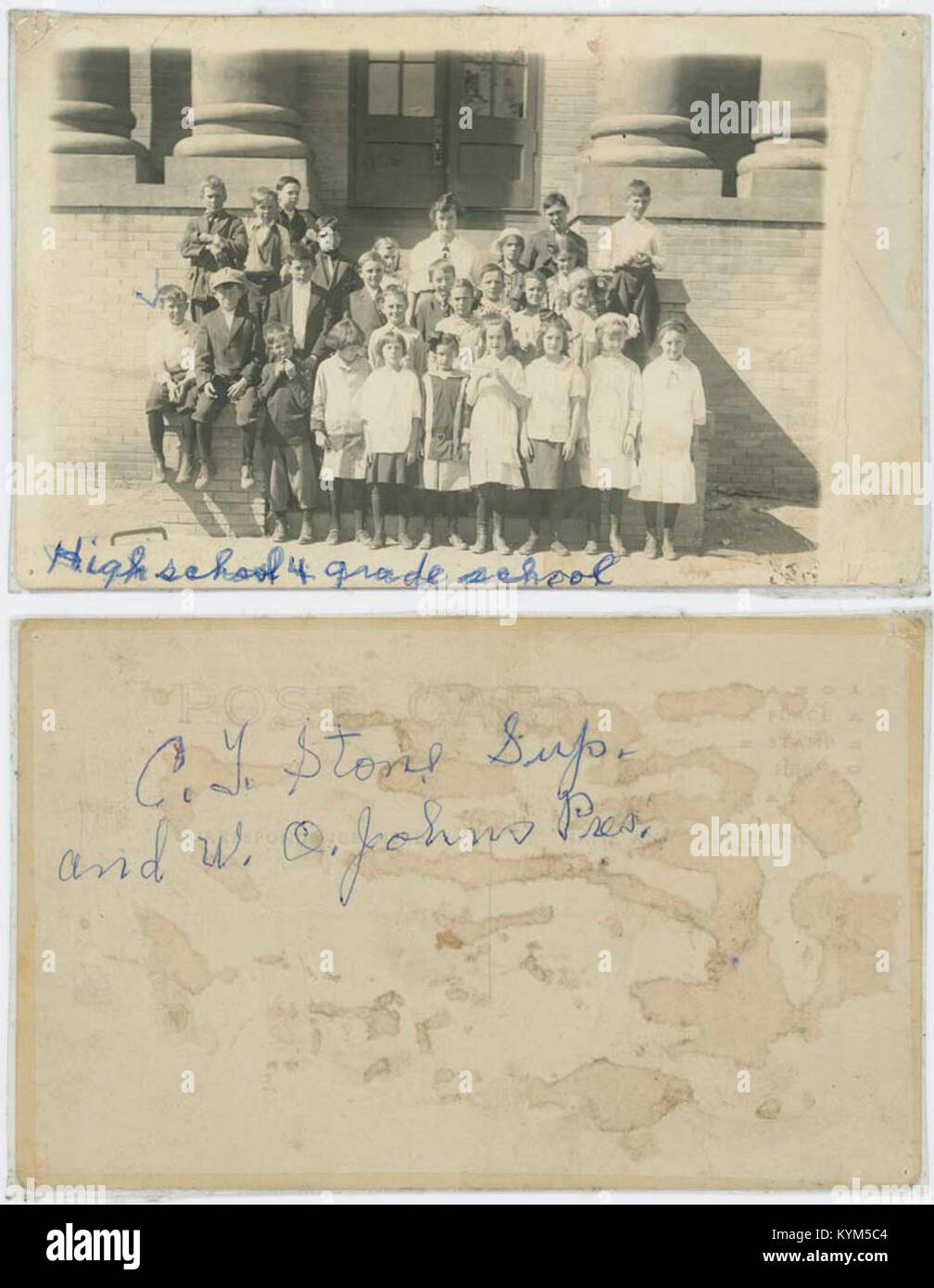 This vintage photograph captures a historic scene of a Texas school ...