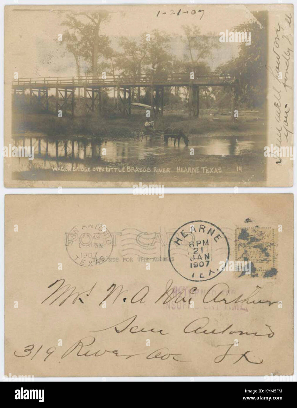 This image shows the Wagon Bridge over the Little Brazos River in ...