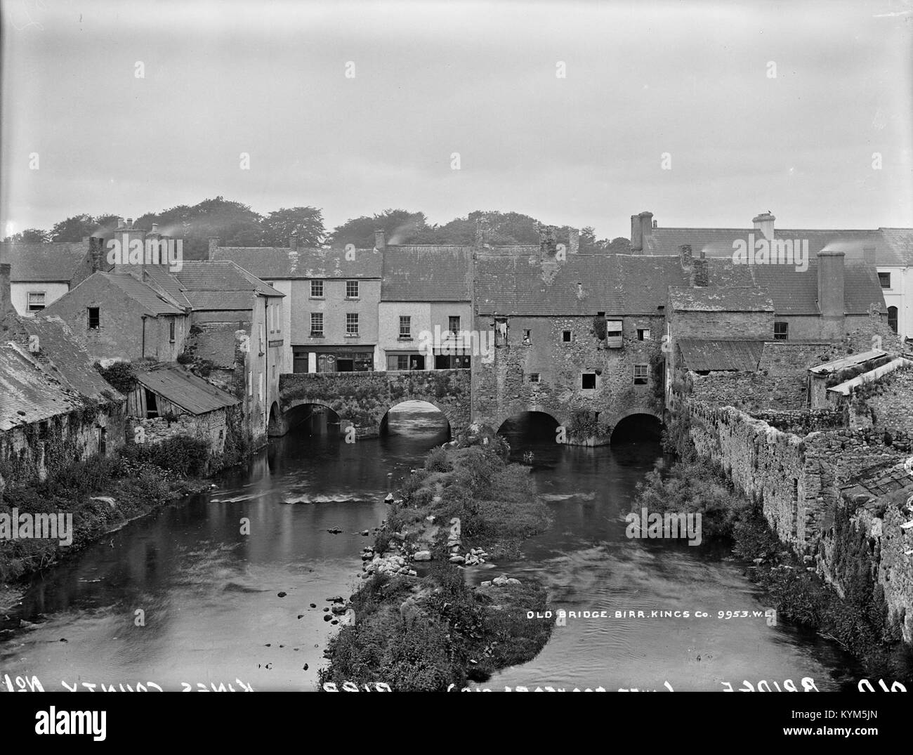 A glass negative image of the Ponte Vecchio in Birr, County Offaly ...