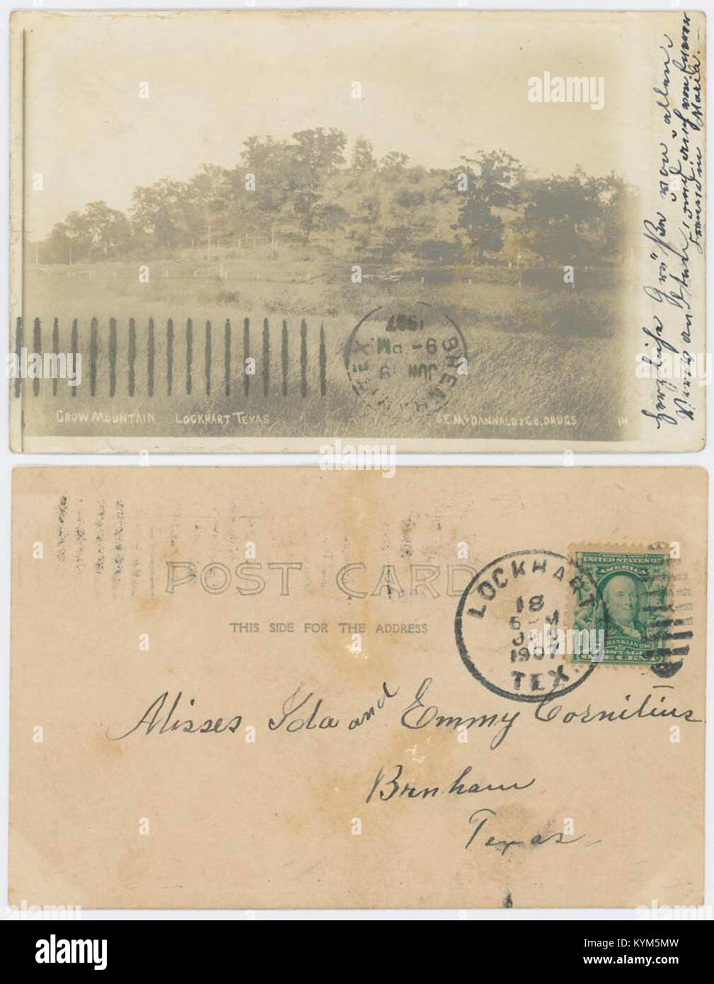 A historical postcard depicting Crow Mountain, located in Lockhart ...