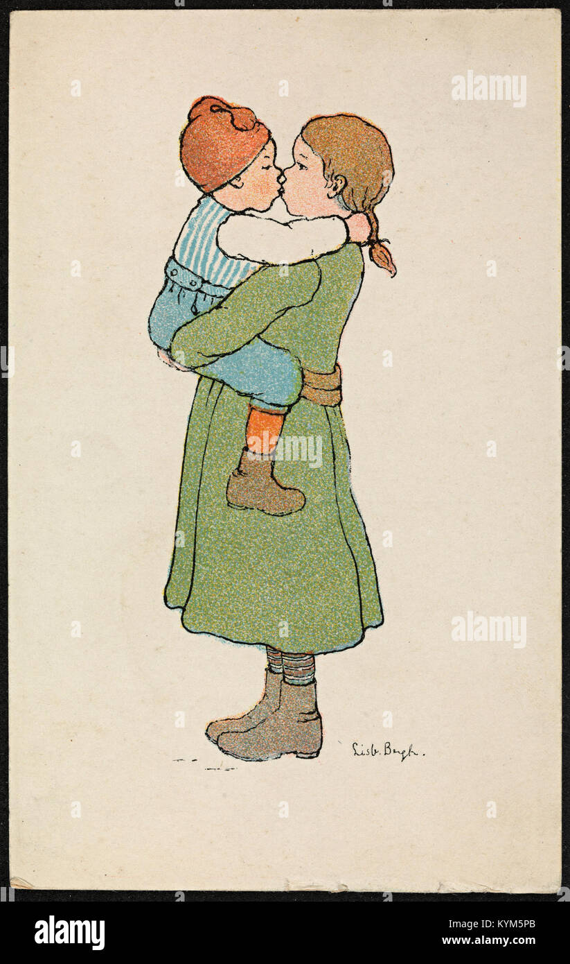 A historic illustration by Lisbeth Bergh (1861-1927), showcasing a ...