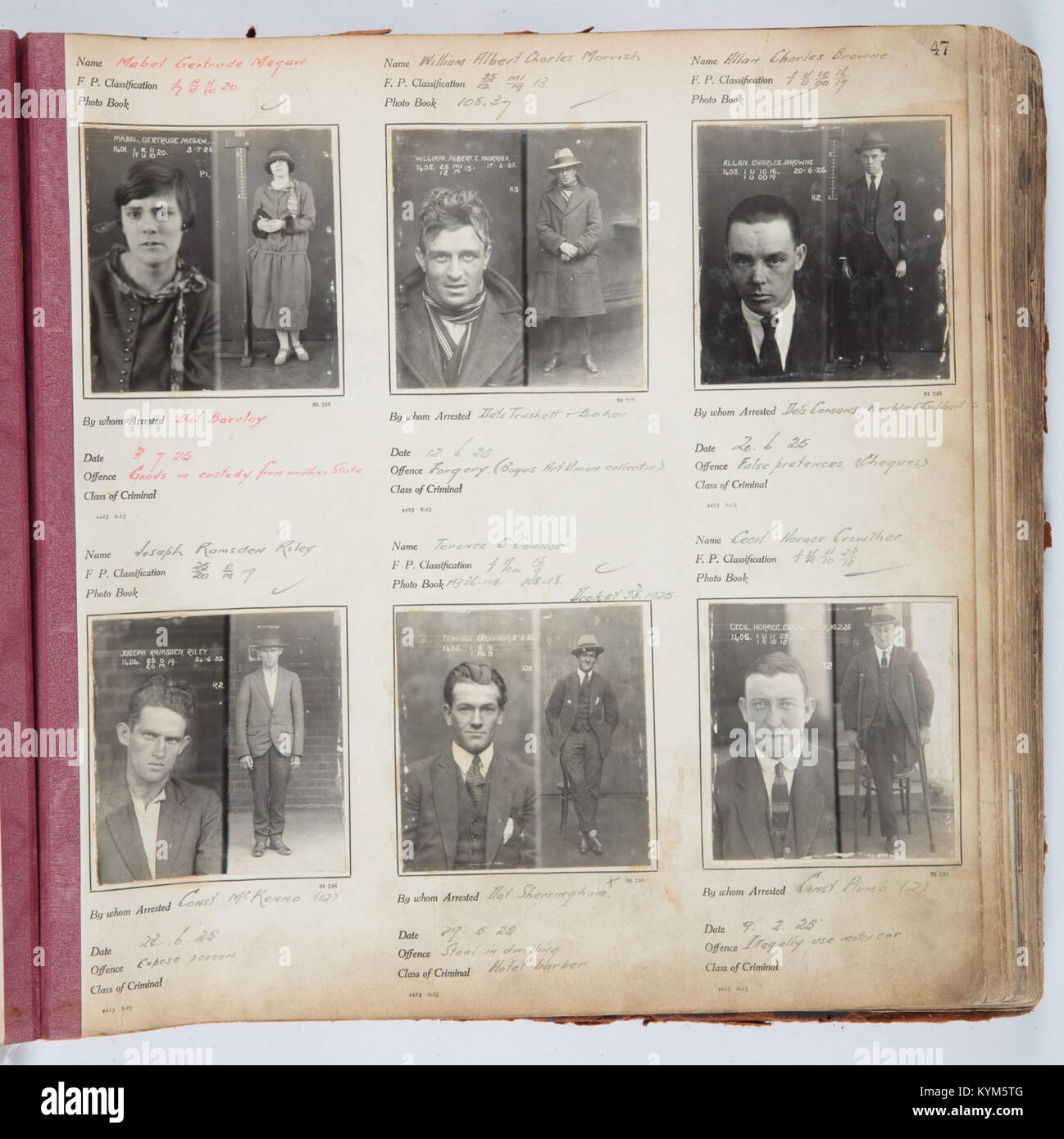 Mug shots book hi-res stock photography and images - Alamy