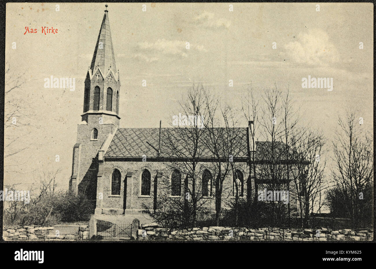 A photograph of Aas Kirke (Aas Church), located in Akershus, Norway ...