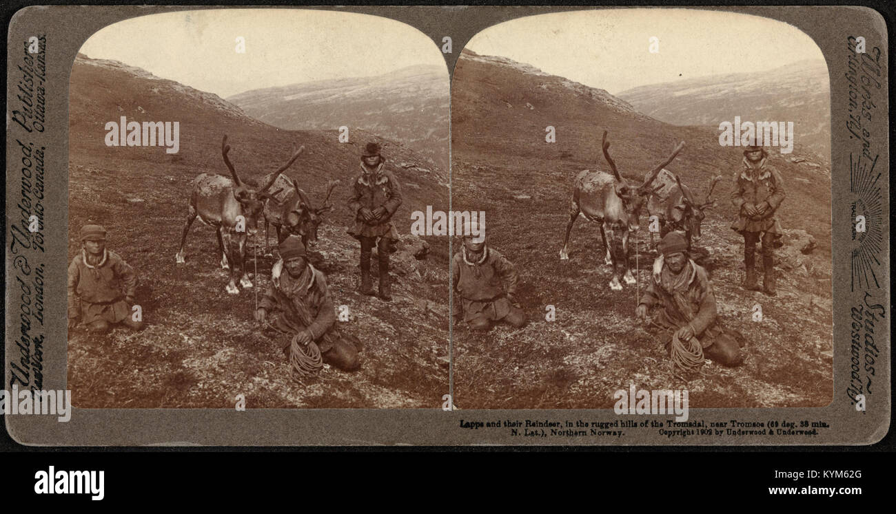 This historic image depicts the indigenous Sami people, known as Lapps ...