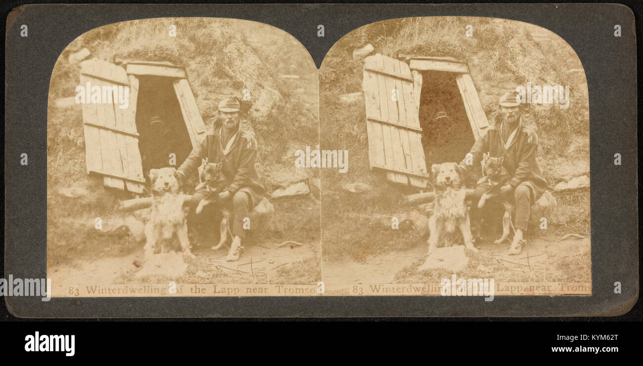 This image shows a traditional winter dwelling of the Lapp people near ...