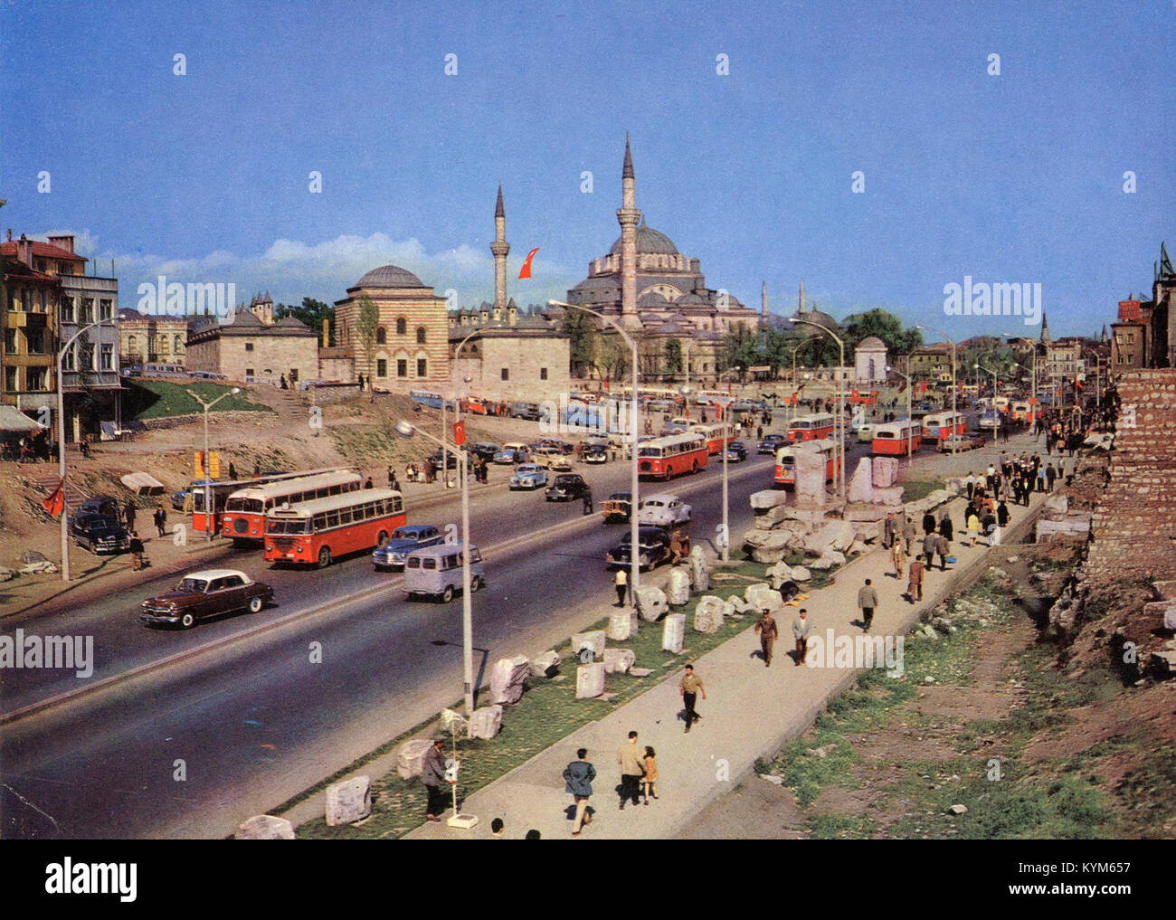 A historical photograph of Ordu Street in Istanbul, showcasing the ...